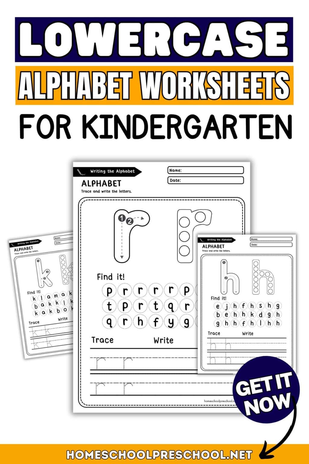 Free Lowercase Alphabet Worksheets for Kindergarten