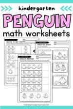 Free Printable Penguin Math Worksheet for Preschoolers