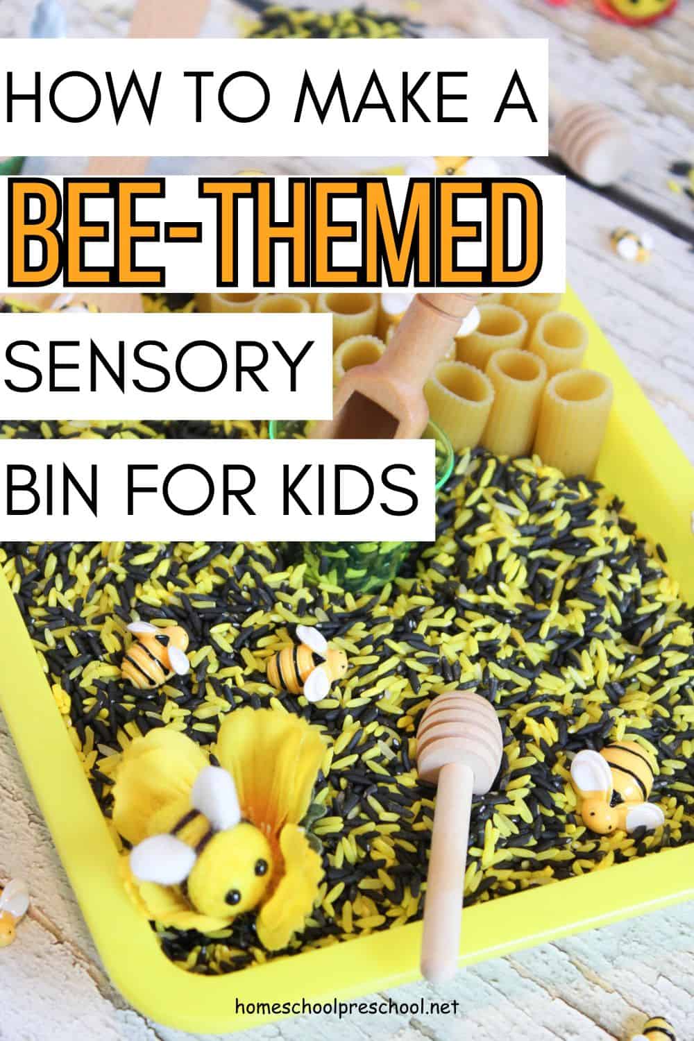 Bee Sensory Bin for Preschool (Simple Pre-K Sensory Tray)