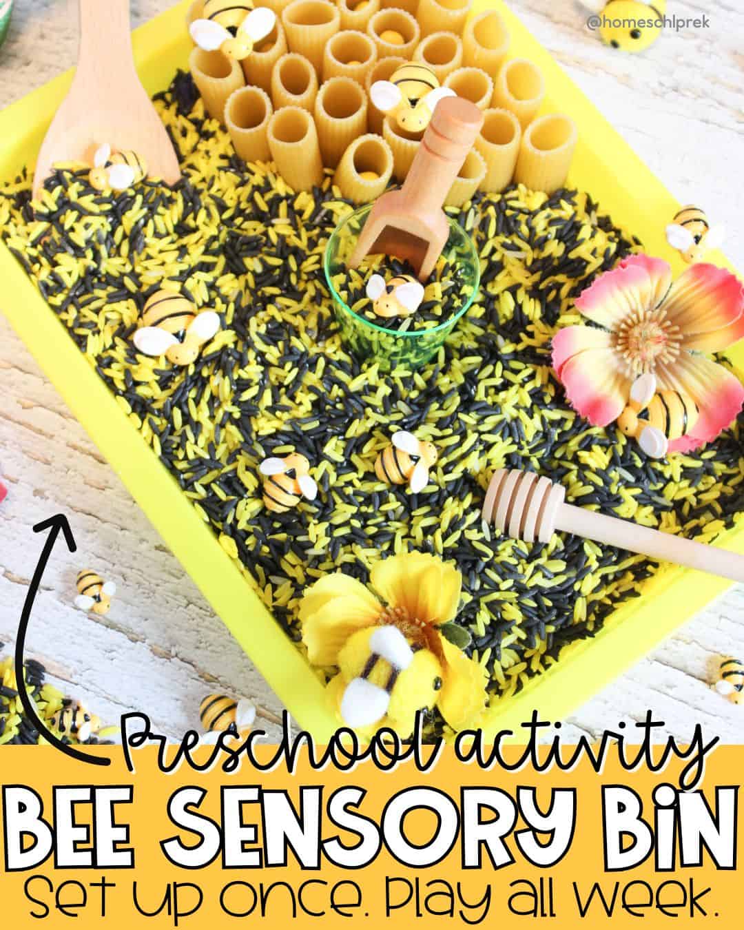 Bee Sensory Bin for Preschool (Simple Pre-K Sensory Tray)