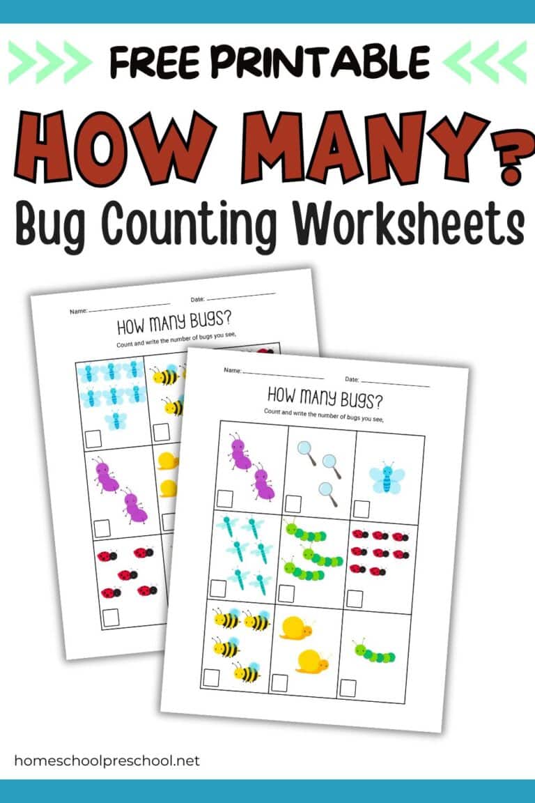 Pre-K Bug Counting Worksheets for Early Math Practice