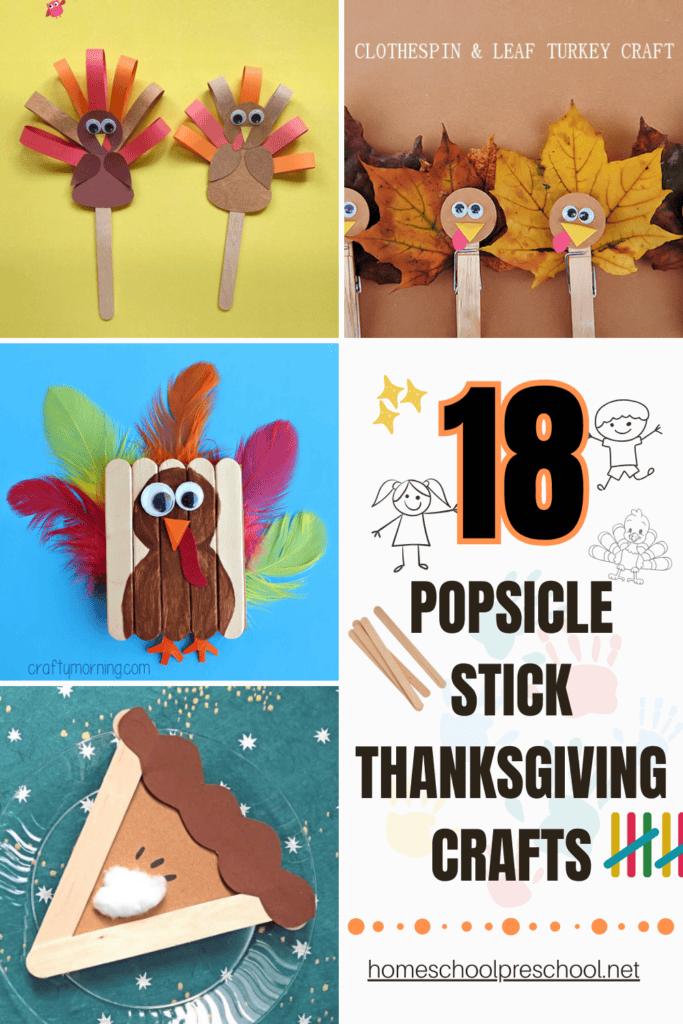 Popsicle Stick Thanksgiving Crafts for Kids to Create
