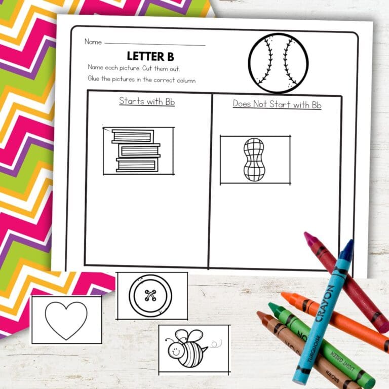 Letter B Cut-and-Paste Worksheets for Preschool Fun
