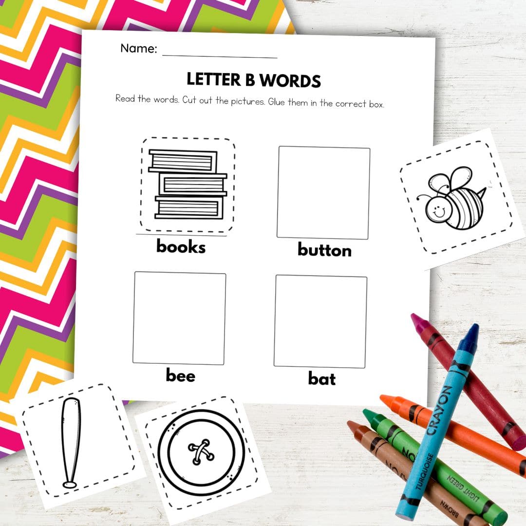 Letter B Cut-and-Paste Worksheets for Preschool Fun