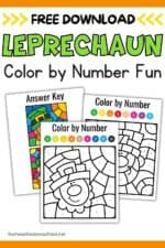 Color by Number Leprechaun Pages for Preschool & Kindergarten