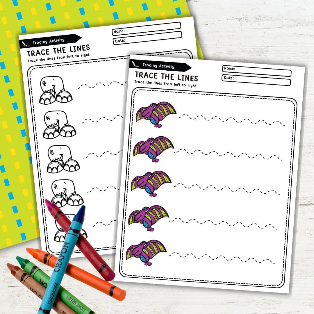 Fun & Free Dinosaur Tracing Worksheets for Preschoolers