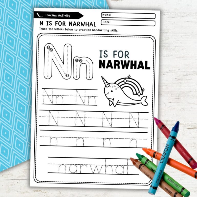 Narwhal Alphabet Worksheets for Kids – Fun & Free Printables