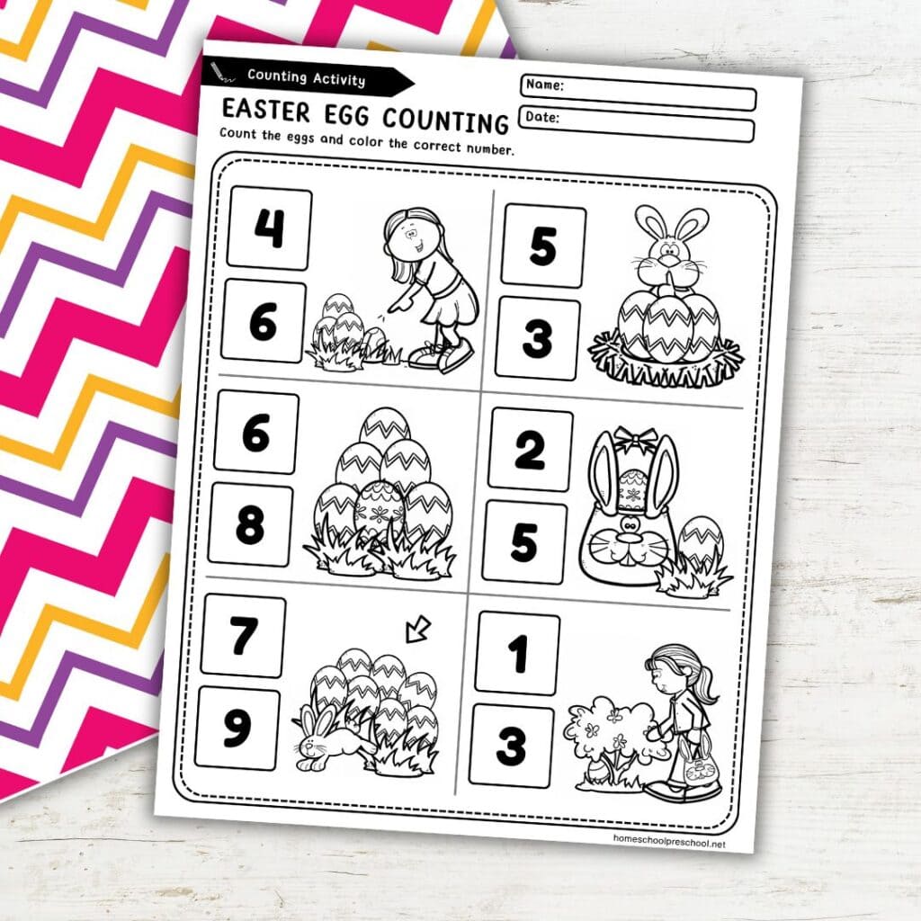 Easter Number Worksheets for Fun Preschool Math Practice