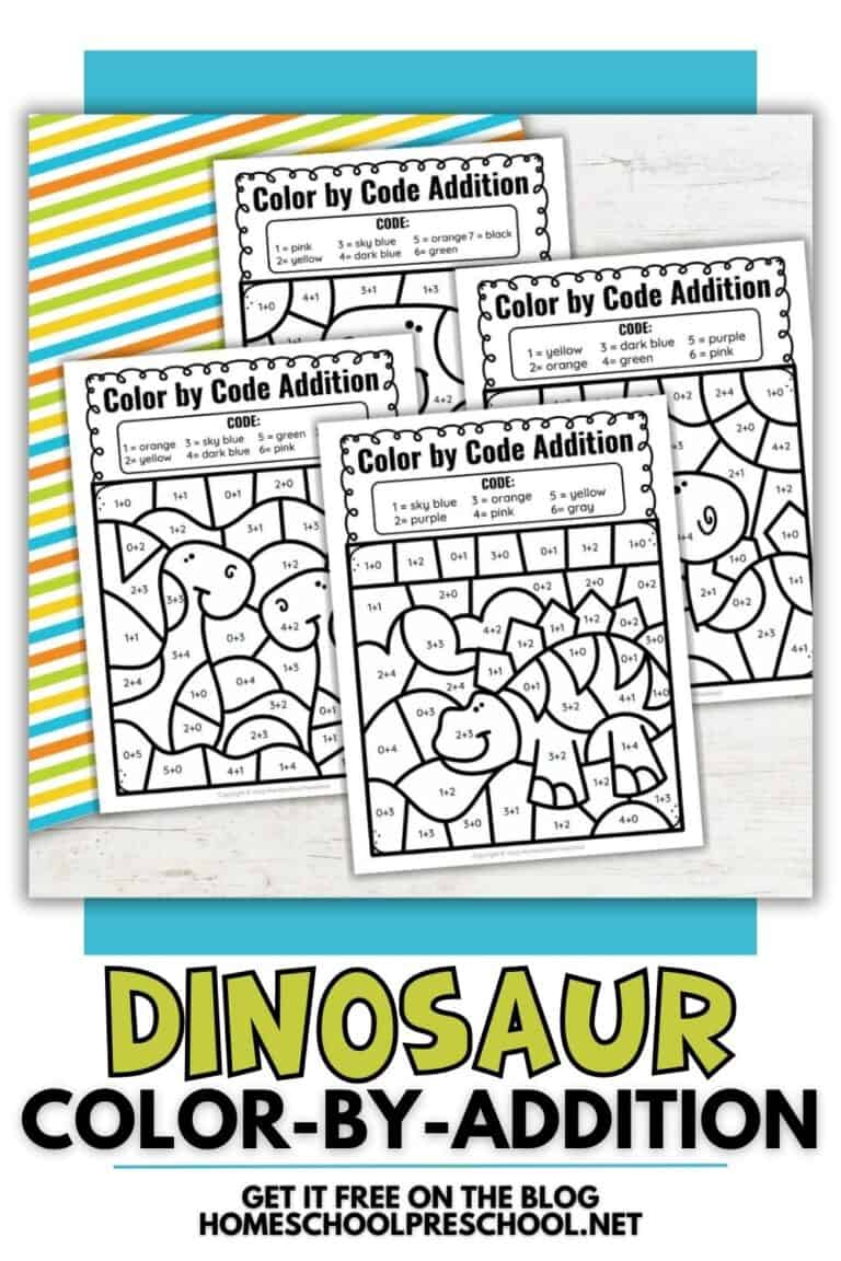 Dinosaur Addition Color by Numbers – Fun Math for Kids!