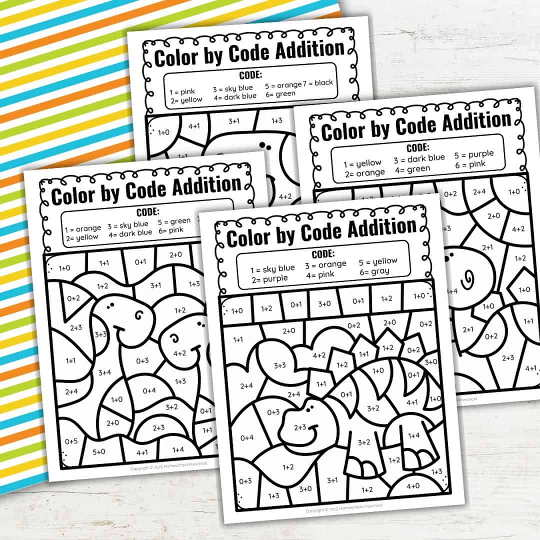Dinosaur Addition Color by Numbers – Fun Math for Kids!