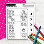 Counting Cut and Paste Worksheets for Preschool & Kindergarten