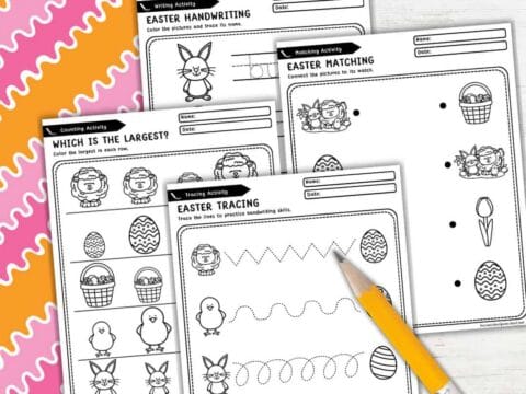 April Worksheets for Preschoolers (Spring & Easter Printables)