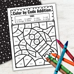 Free Printable Addition Color by Numbers for Kids