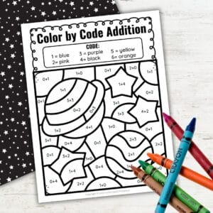 Free Printable Addition Color by Numbers for Kids