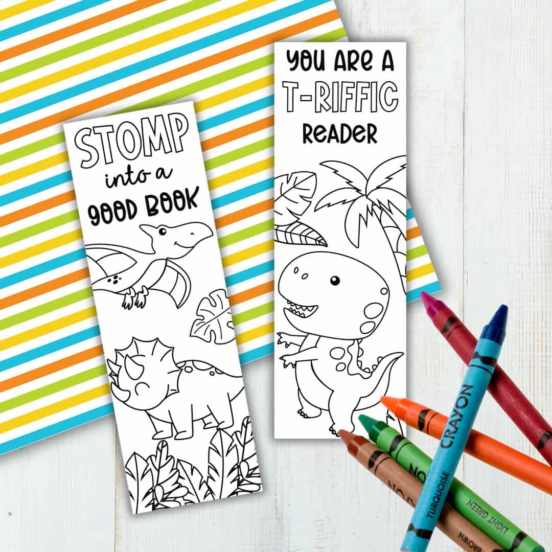 Free Dinosaur Coloring Printables – Fun Bookmarks for Kids