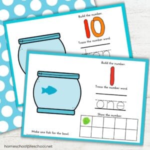 Fishbowl Ten Frame Printables – Fun Playdough Math Activity