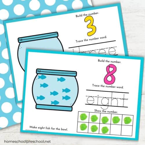 Fishbowl Ten Frame Printables – Fun Playdough Math Activity