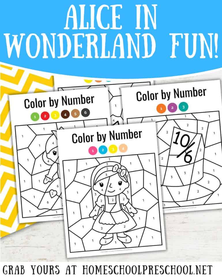 Alice In Wonderland Color By Number