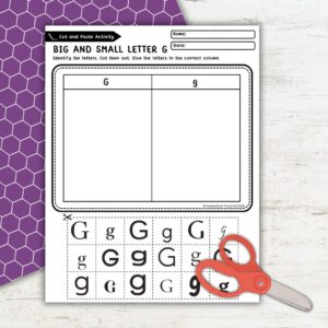 Fun Letter G Cut and Paste Worksheets for Preschoolers