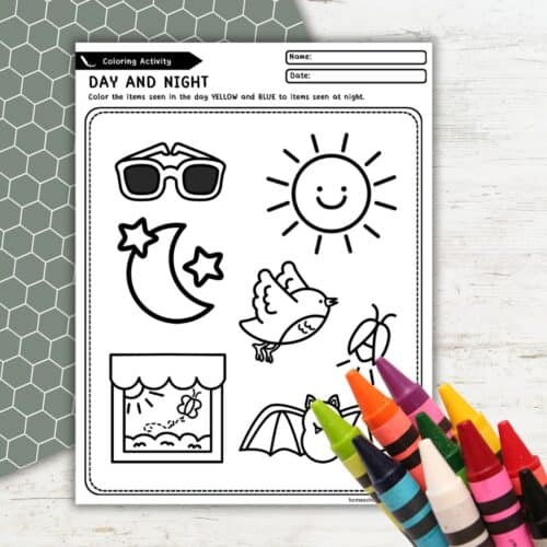 Day and Night Preschool Printables for Fun Learning