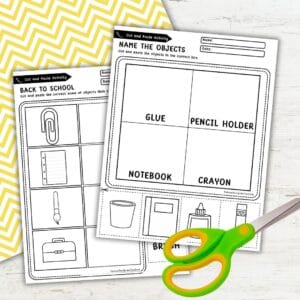 Back to School Cut and Paste Activities for Preschoolers