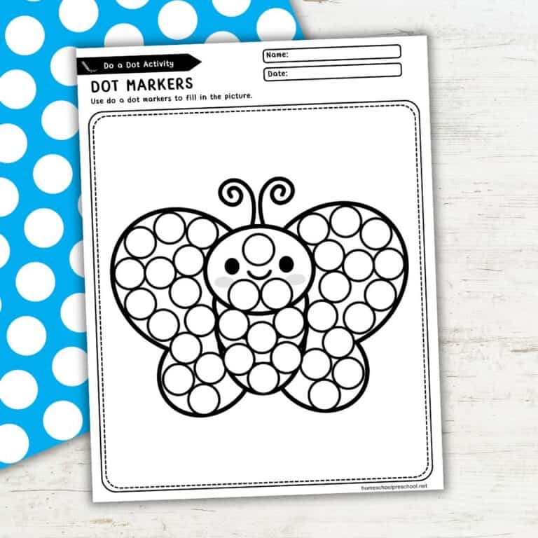 Butterfly Do-a-Dot Printable – Fun Preschool Activity