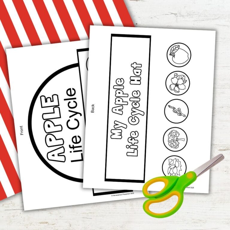 Apple Life Cycle Headband Printable for Preschool