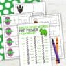 Pre Primer Sight Words Printable for Preschoolers