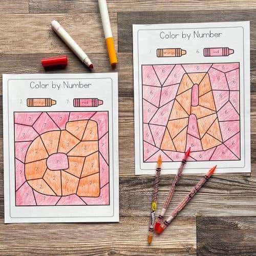 Letter A Color by Number Worksheet for Preschoolers