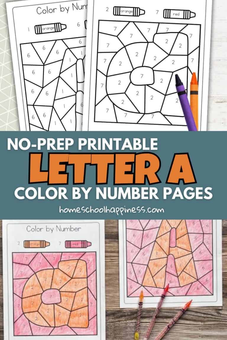 Letter A Color by Number Worksheet for Preschoolers