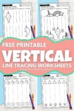 Vertical Line Tracing Worksheets for Preschoolers