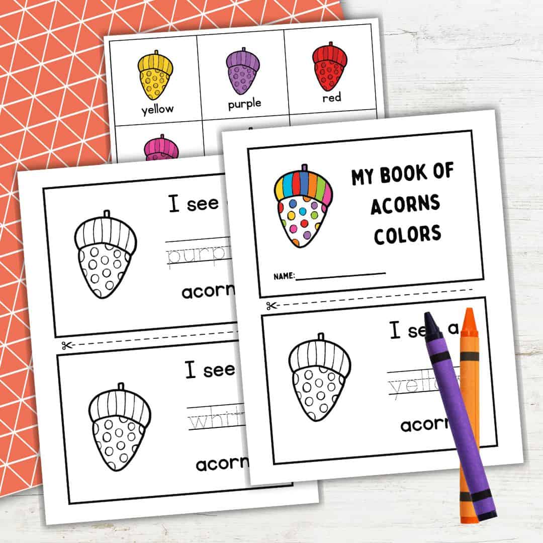 Acorn Colors Mini-Book for Preschool and Toddlers