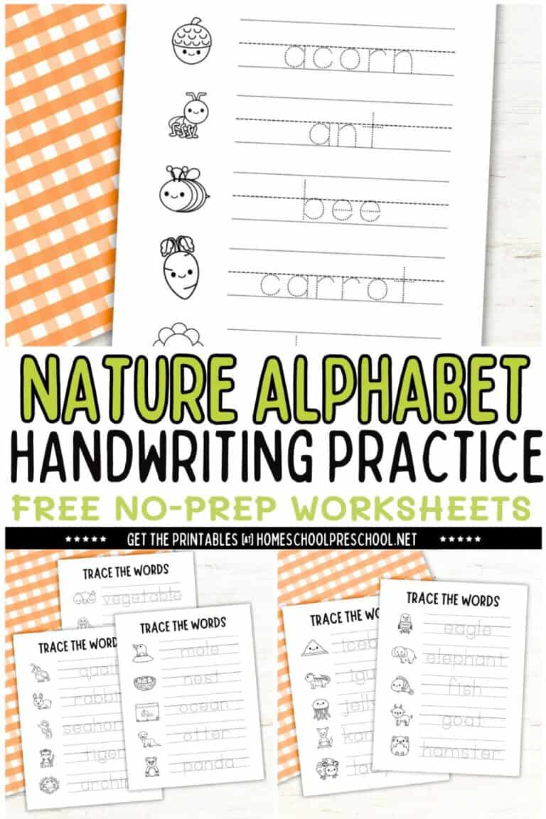 Nature Alphabet Printable for Preschool Learners