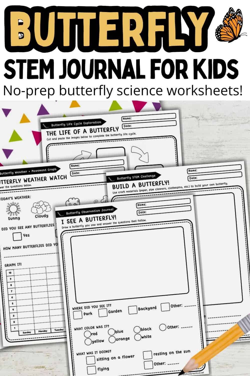 Free Butterfly STEM Journal for Preschool Learners