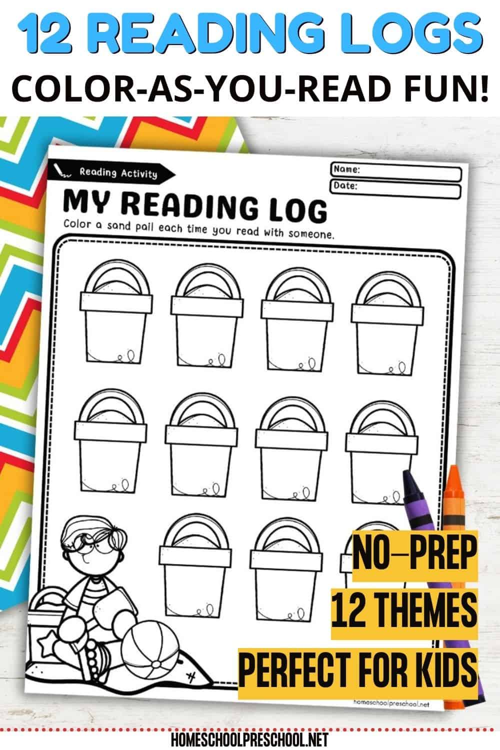 Free Printable Reading Tracker for Preschoolers | 12 Themes