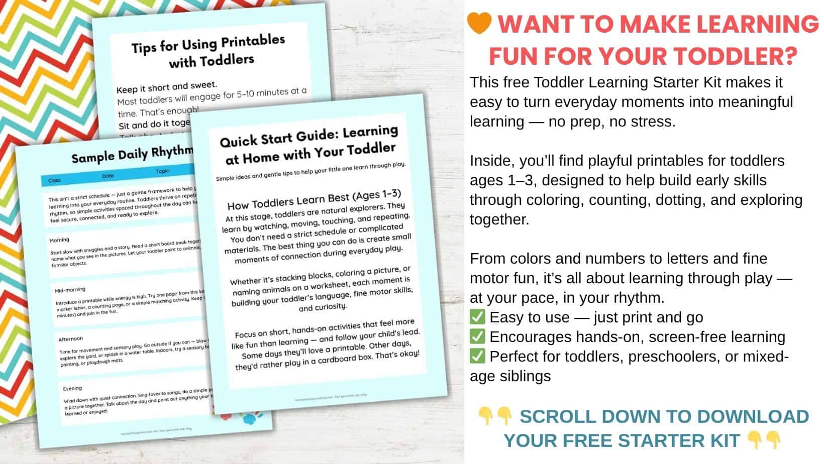Free Printable Toddler Worksheets Starter Kit