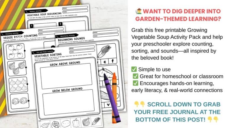 Growing Vegetable Soup Activities for Preschoolers