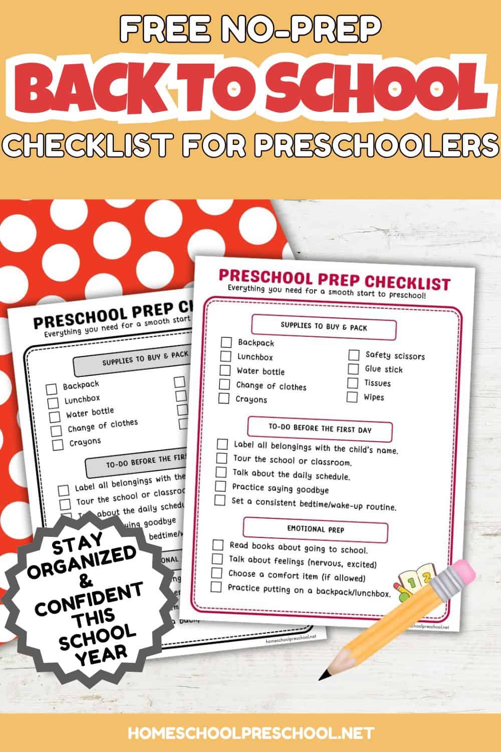 Back to School Preschool Checklist for Parents