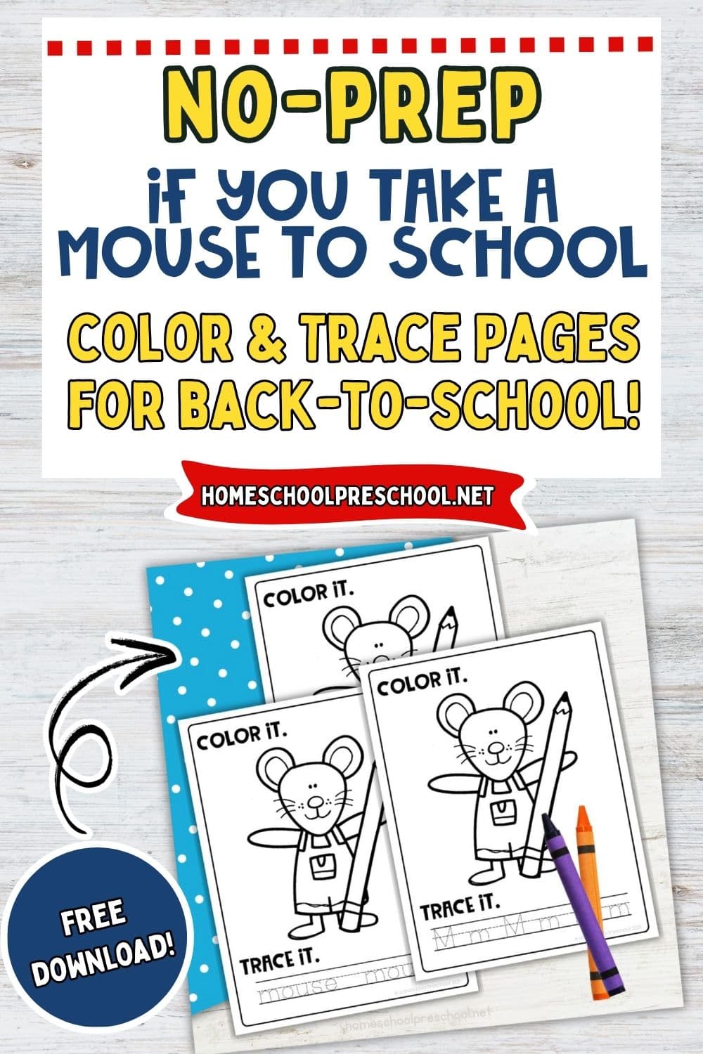 Free If You Take a Mouse to School Coloring Pages