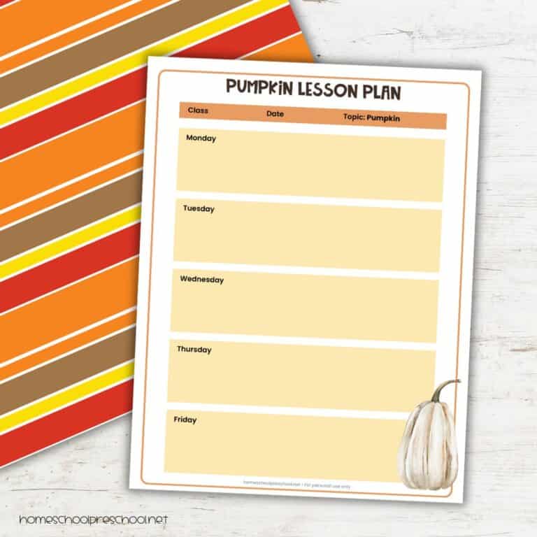 Preschool Pumpkin Theme (Free Lesson Plan Inside!)
