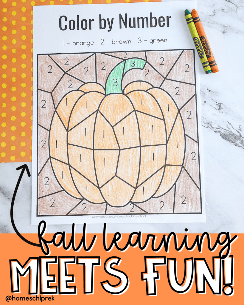 Pumpkin Color by Number Printable (Easy & Free Fall Activity)