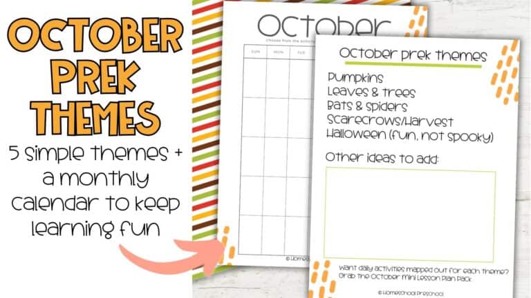 Preschool October Themes to Spark Curiosity | Free Printables