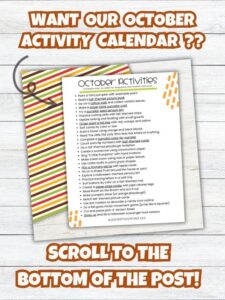 Preschool Activity Calendar for October | Free Printable