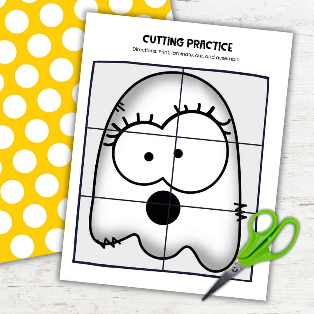 Free Halloween Scissor Skills Worksheets for Preschool