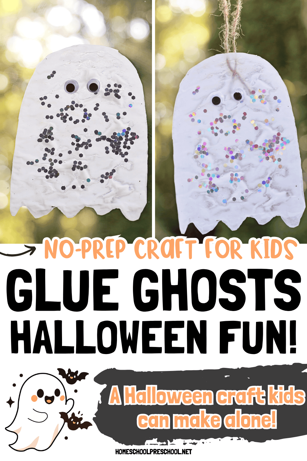 Halloween Glue Ghosts | Easy No-Prep Craft for Preschoolers