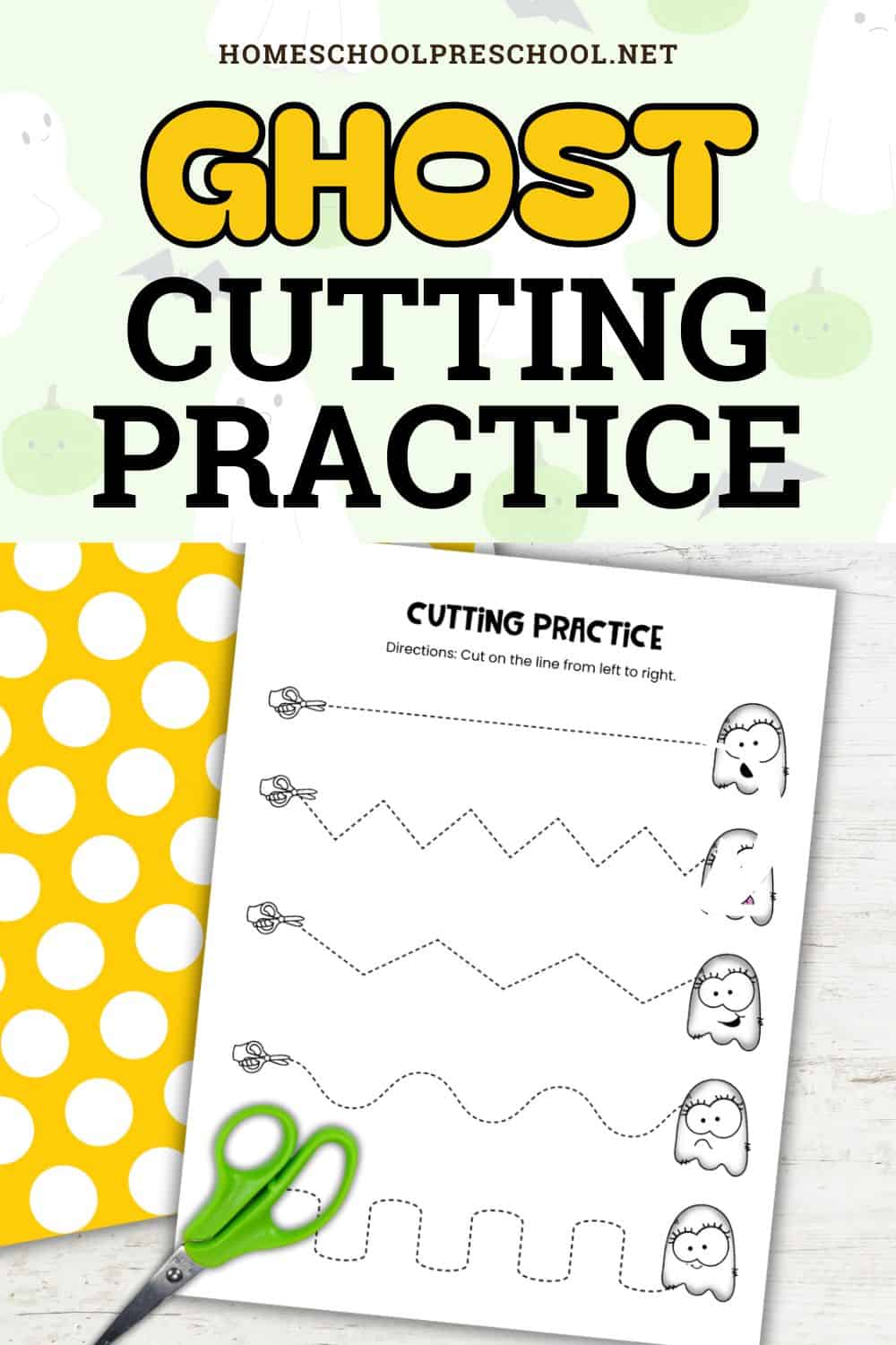 Free Halloween Scissor Skills Worksheets for Preschool