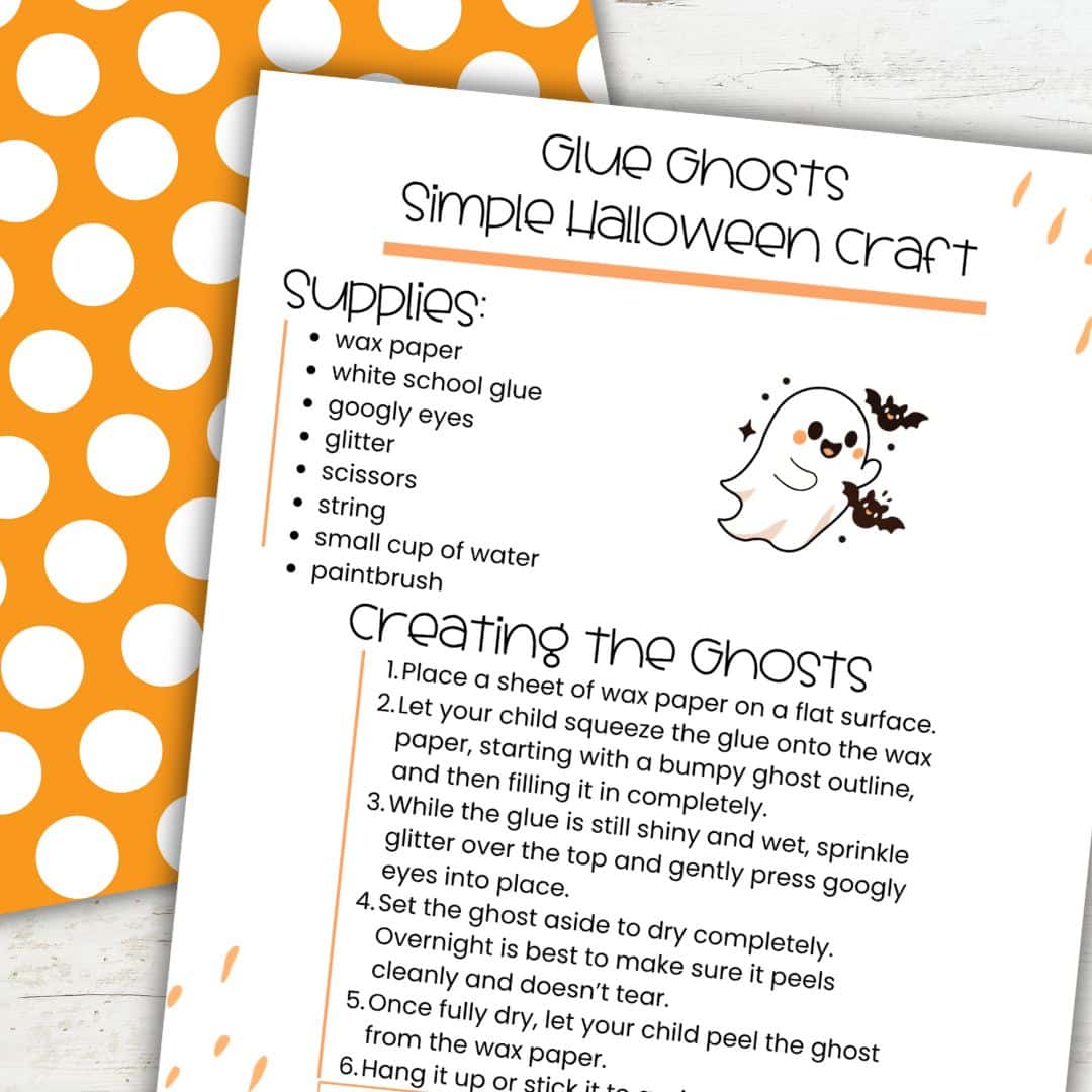 Halloween Glue Ghosts | Easy No-Prep Craft for Preschoolers