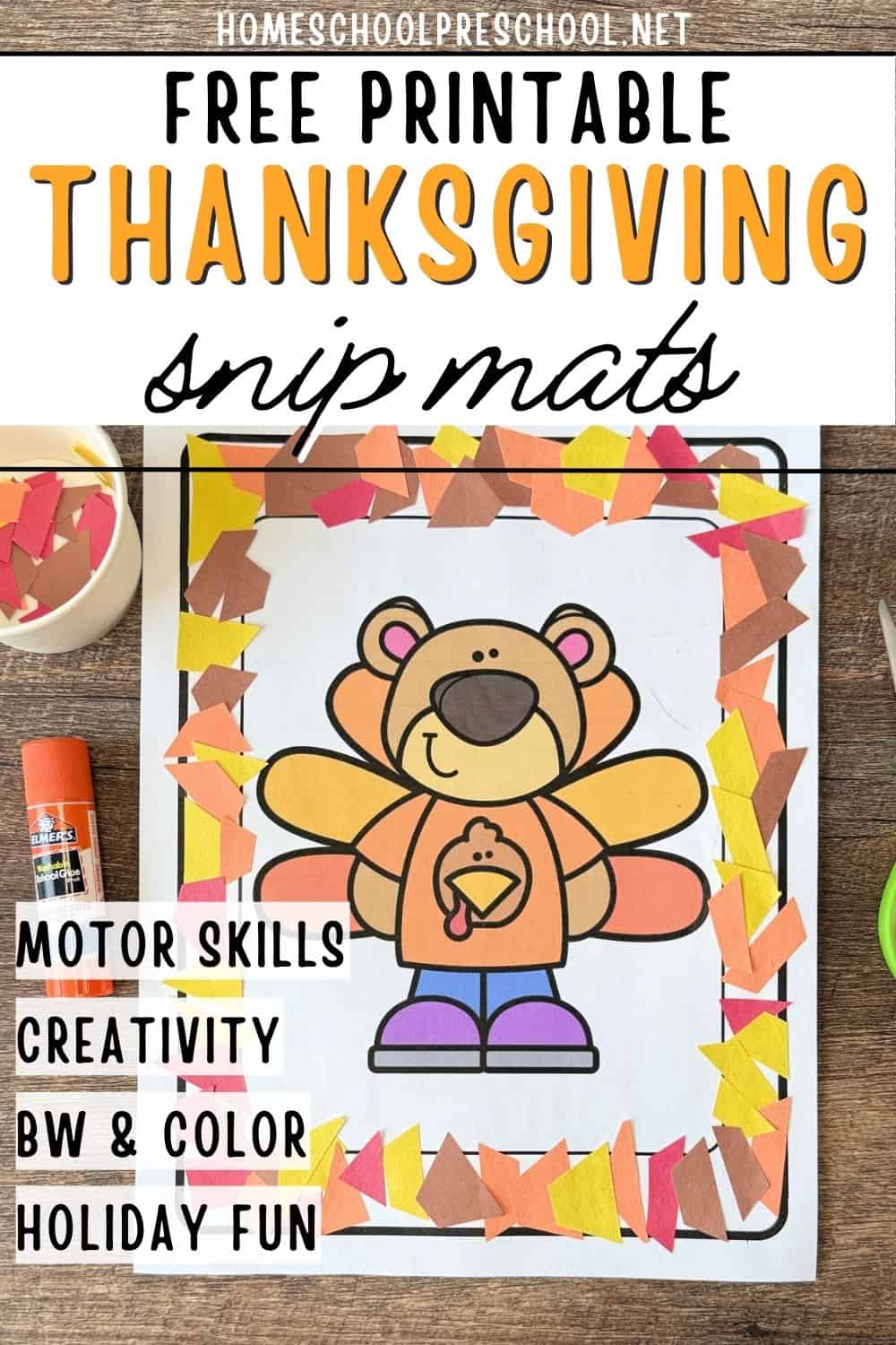Thanksgiving Scissor Practice for Kids: Simple & Fun Snip Mats