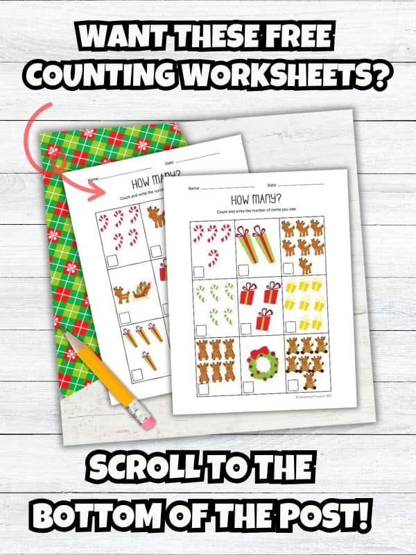 Reindeer Counting Worksheet for Preschoolers | Holiday Math Fun