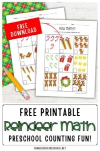 Reindeer Counting Worksheet for Preschoolers | Holiday Math Fun